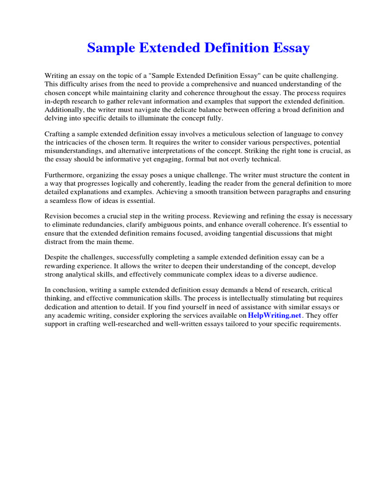 Sample Extended Definition Essay | PDF | Magna Carta | Essays