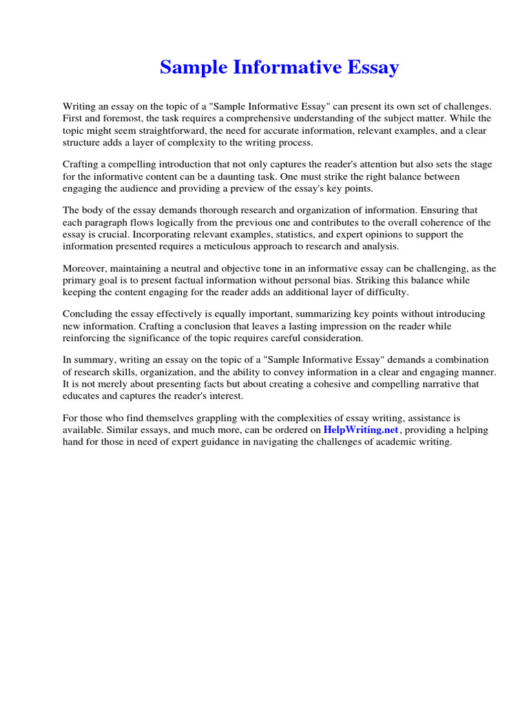 Sample Informative Essay | Download Free PDF | Nuclear Power | Essays