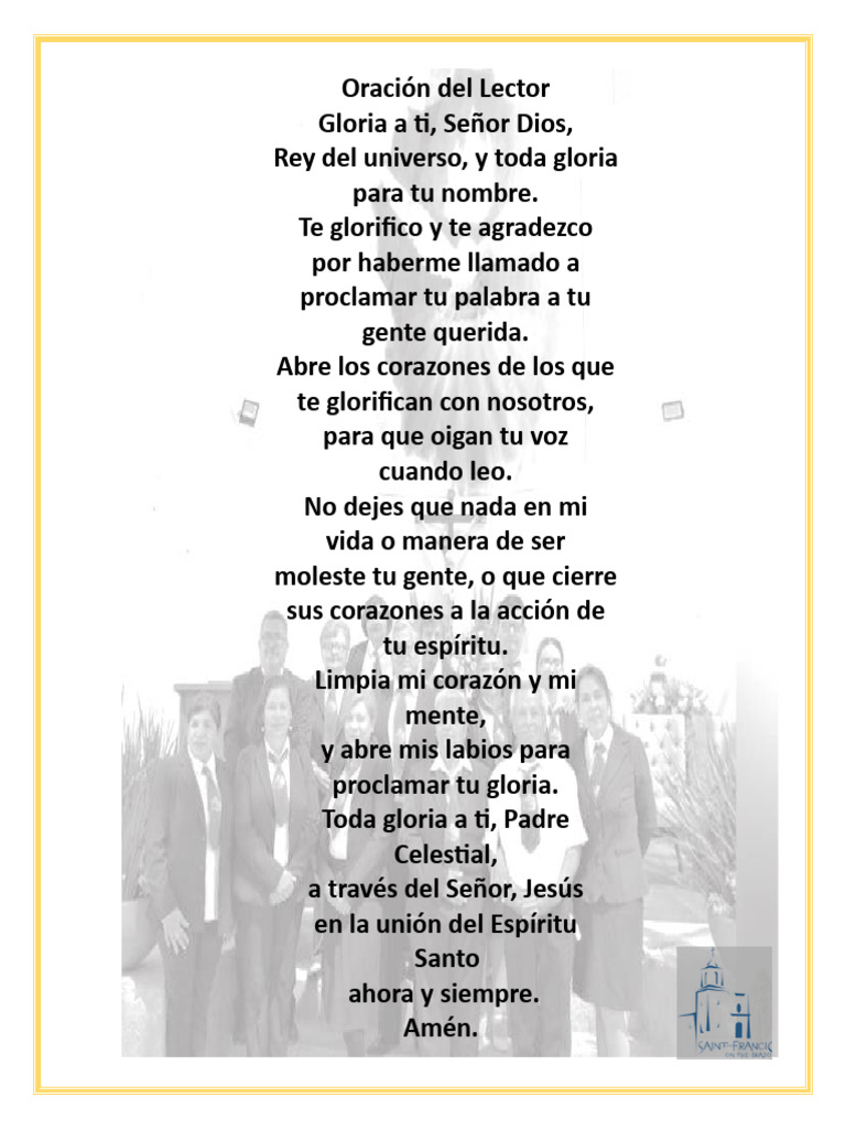 Oracion Lector | PDF