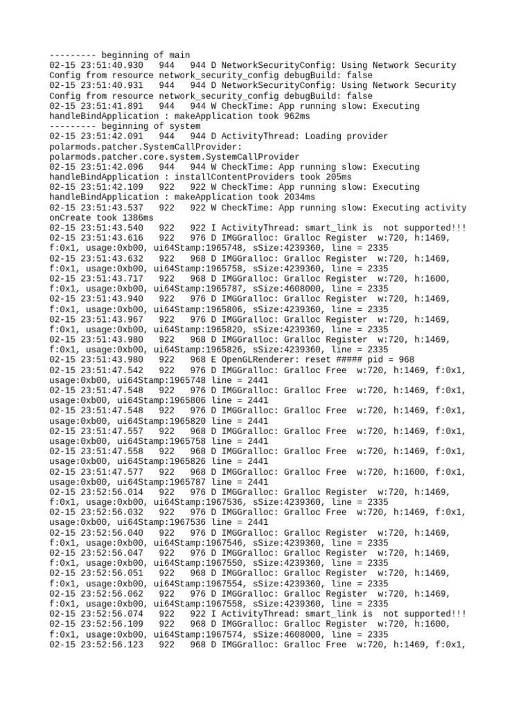 polarmods.patcher_logcat | PDF | Operating System Families | Computing Platforms