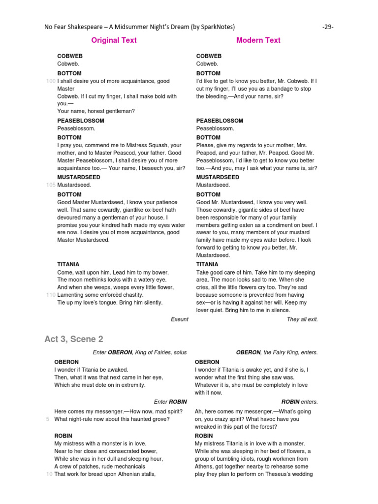 Act 3 Scene 2 PDF | PDF | A Midsummer Night's Dream
