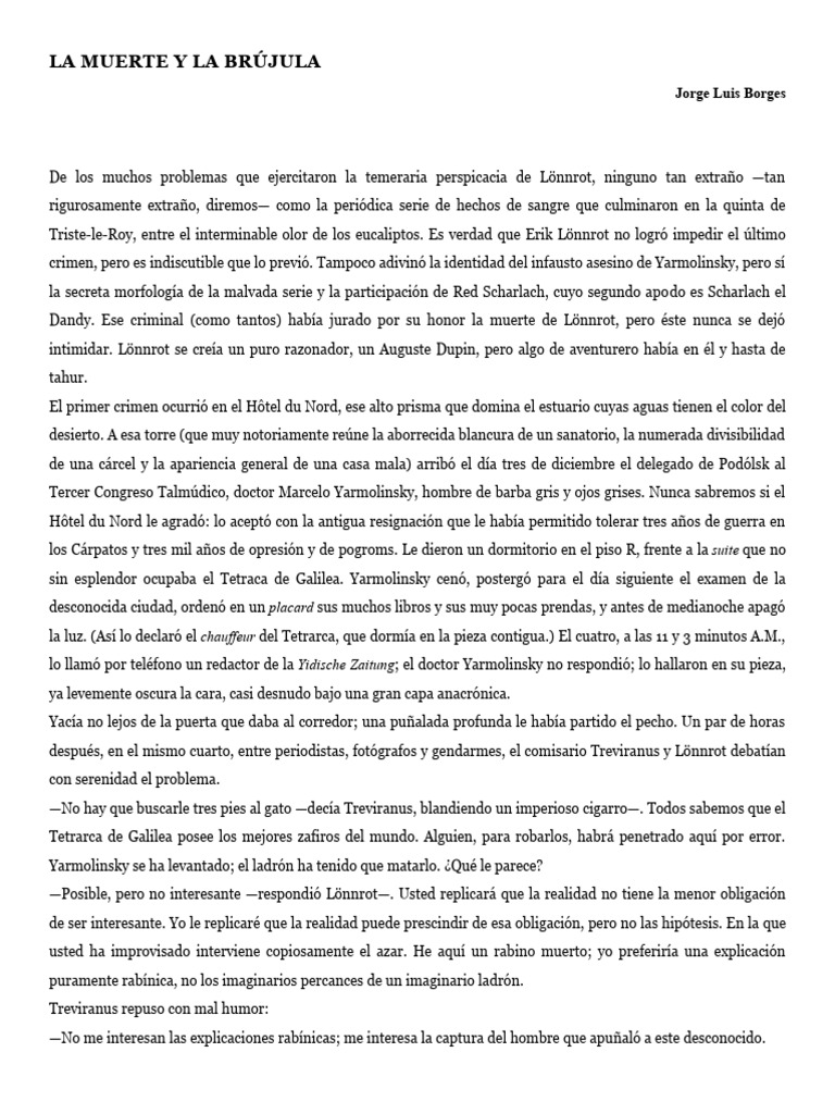 La Muerte y La Brújula - Jlborges | PDF