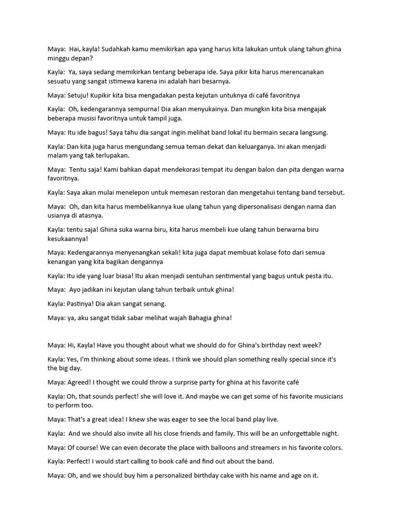 Percakapan Bahasa Inggris | PDF | Griya & Taman