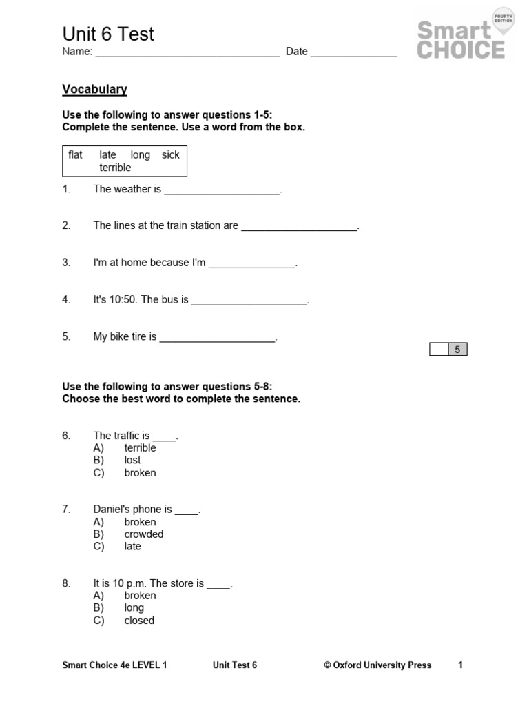 SC4e L1 Test U06 | PDF