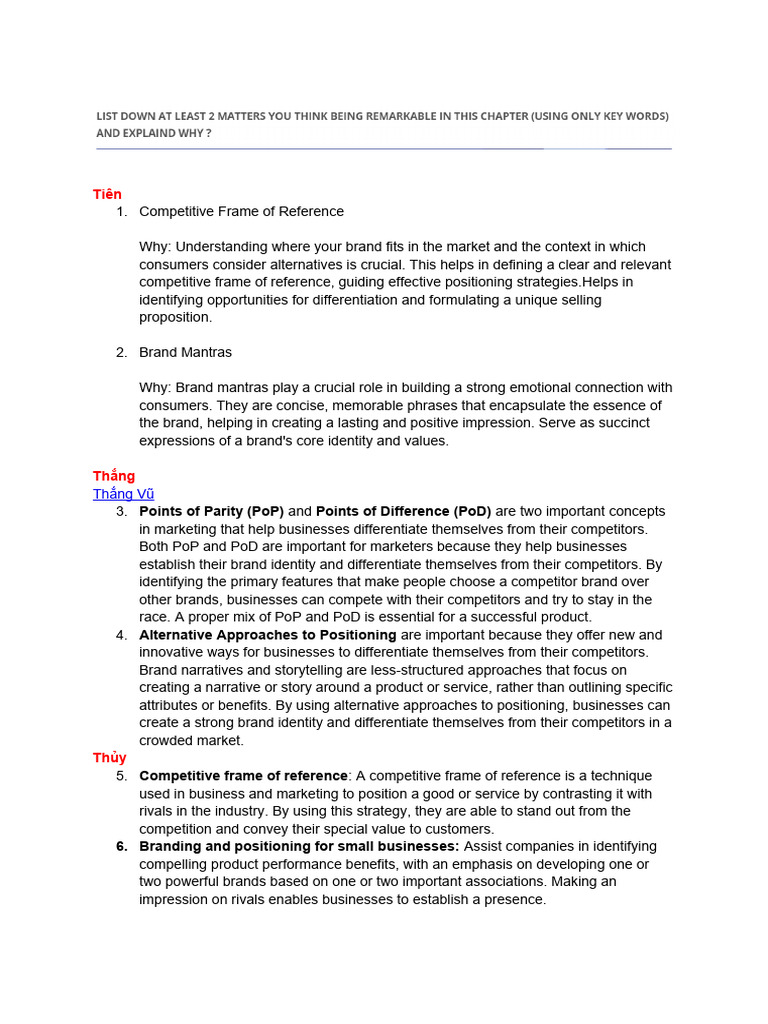 Competitive Frame of Reference in Marketing | PDF | Brand | Marketing
