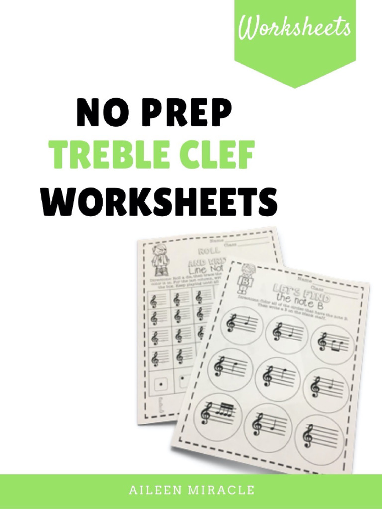 NoPrepTrebleClefMusicWorksheets 1 | PDF
