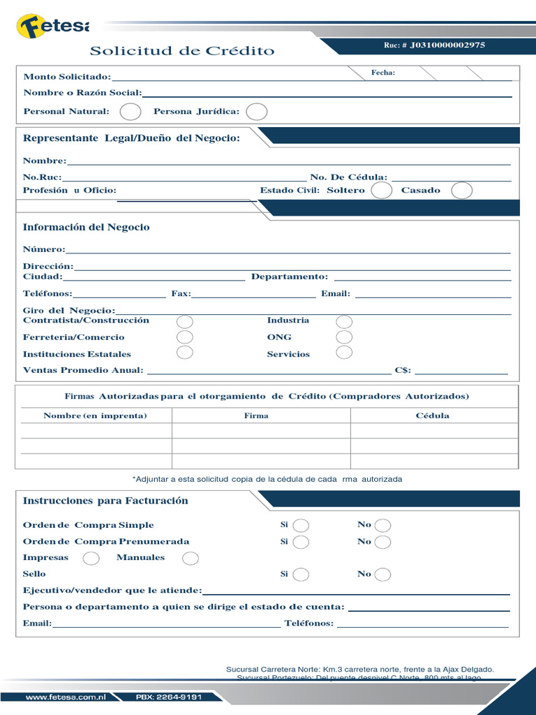 Formato de Solicitud de Credito | PDF