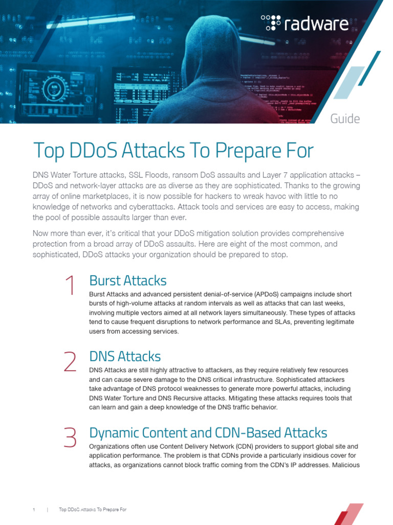 Radware - Top Ddos Attack To Prepare For | PDF | Denial Of Service ...