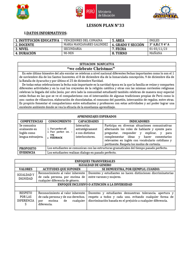 Lesson Plan N 33 | PDF