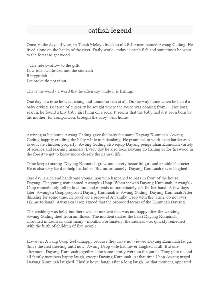 Catfish Legend | PDF | Art | Poetry
