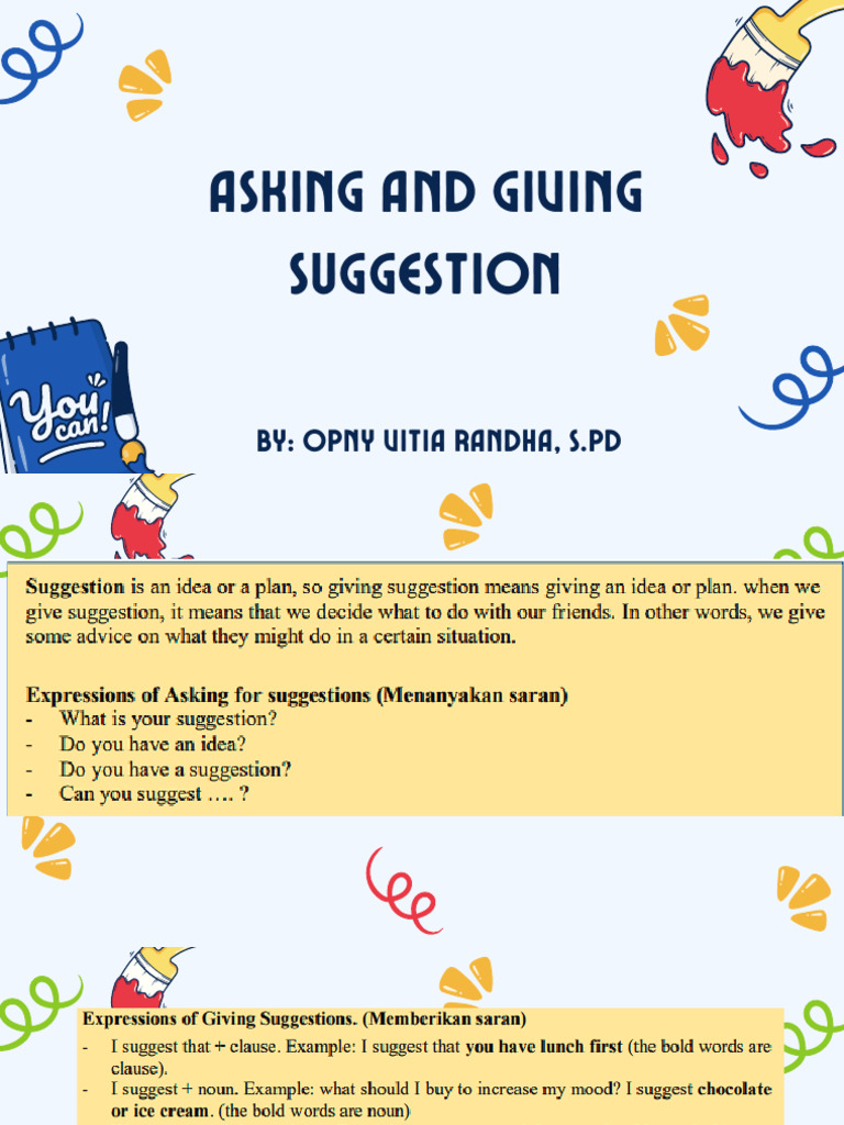 Asking and Giving Suggestion | PDF Asking and Giving Suggestion | PDF