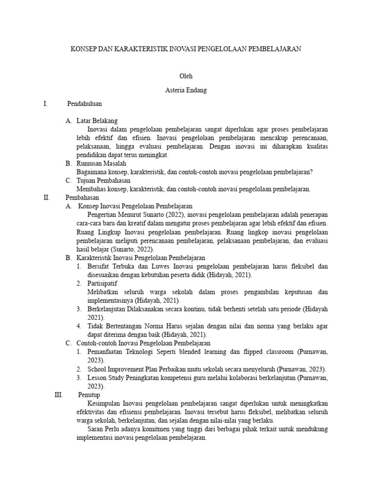 Inovasi Efektif Pengelolaan Pembelajaran | PDF | Karier & Perkembangan | Bisnis