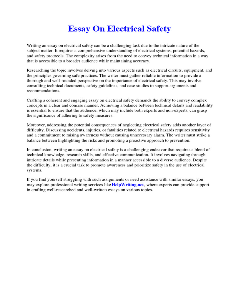 Essay On Electrical Safety | PDF