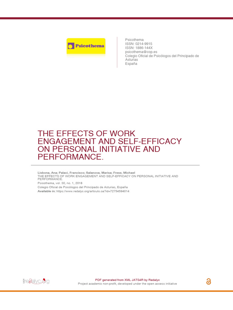 Journal - Effects of Work Engagement and Self-Efficacy On Initiative ...