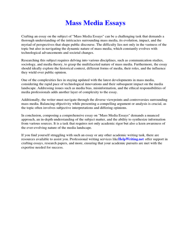 Mass Media Essays | PDF | Android (Operating System) | Smartphone