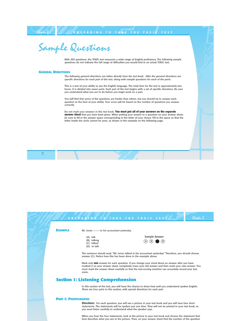 Toeic Exam Sample | Question