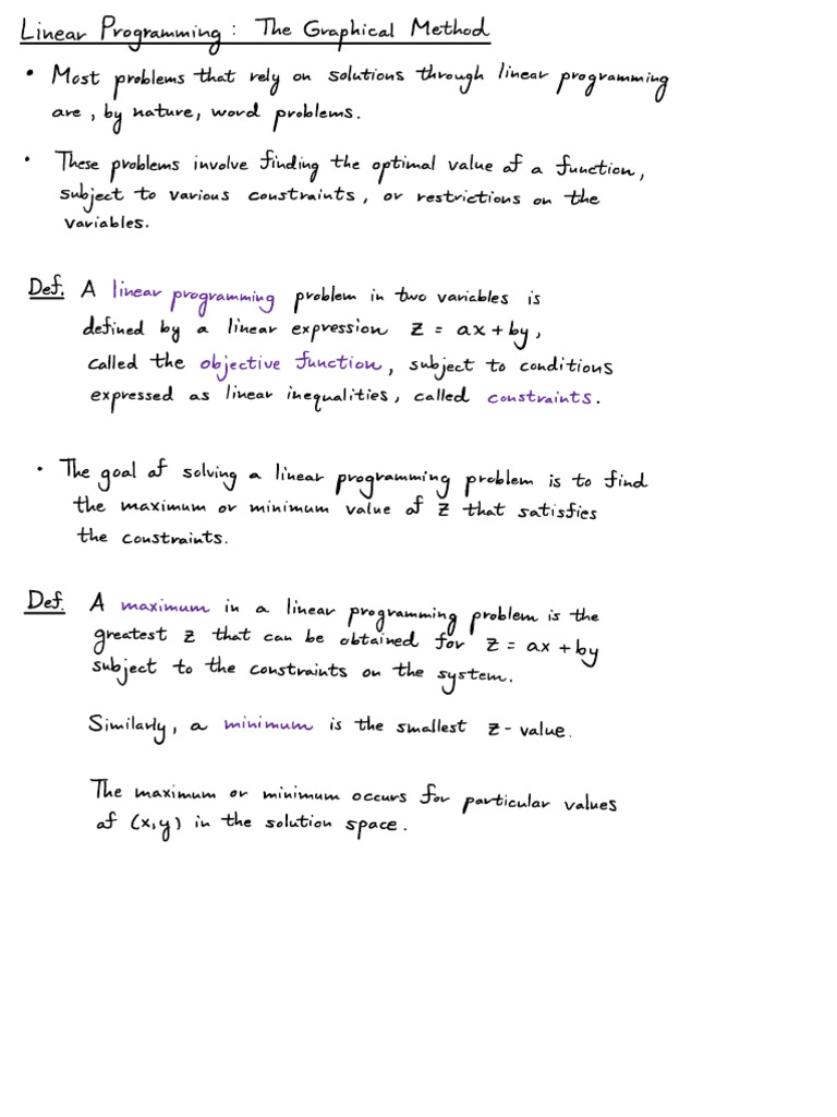 Linear Programming - The Graphical Method | PDF