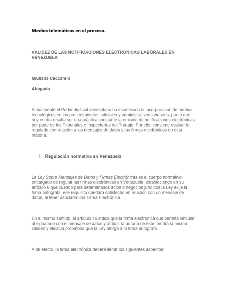 Medios Telemáticos en El Proceso | PDF