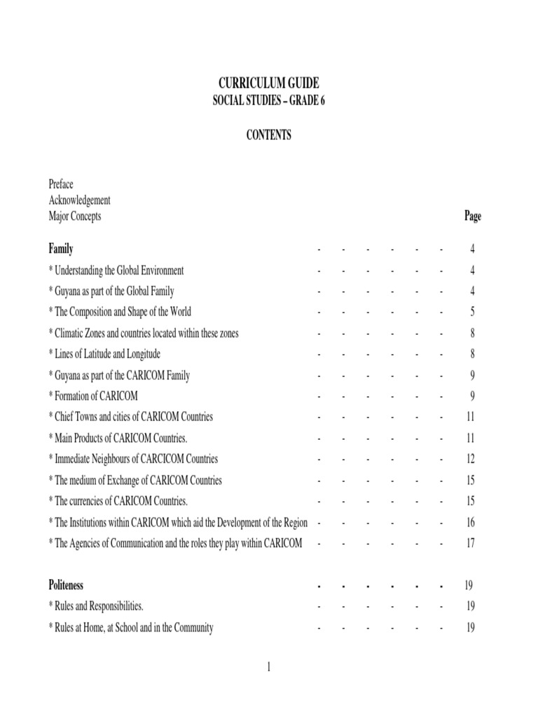 Grade 6 Curriculum Guide - Social Studies | PDF | Latitude | Temperate ...
