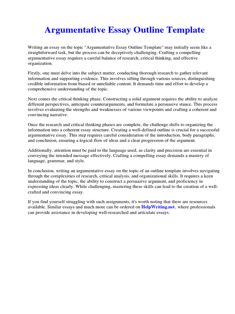 Argumentative Essay Outline Template | PDF | Causality | Calendar