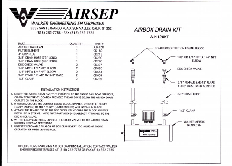 Walker Air Separator Kit | PDF