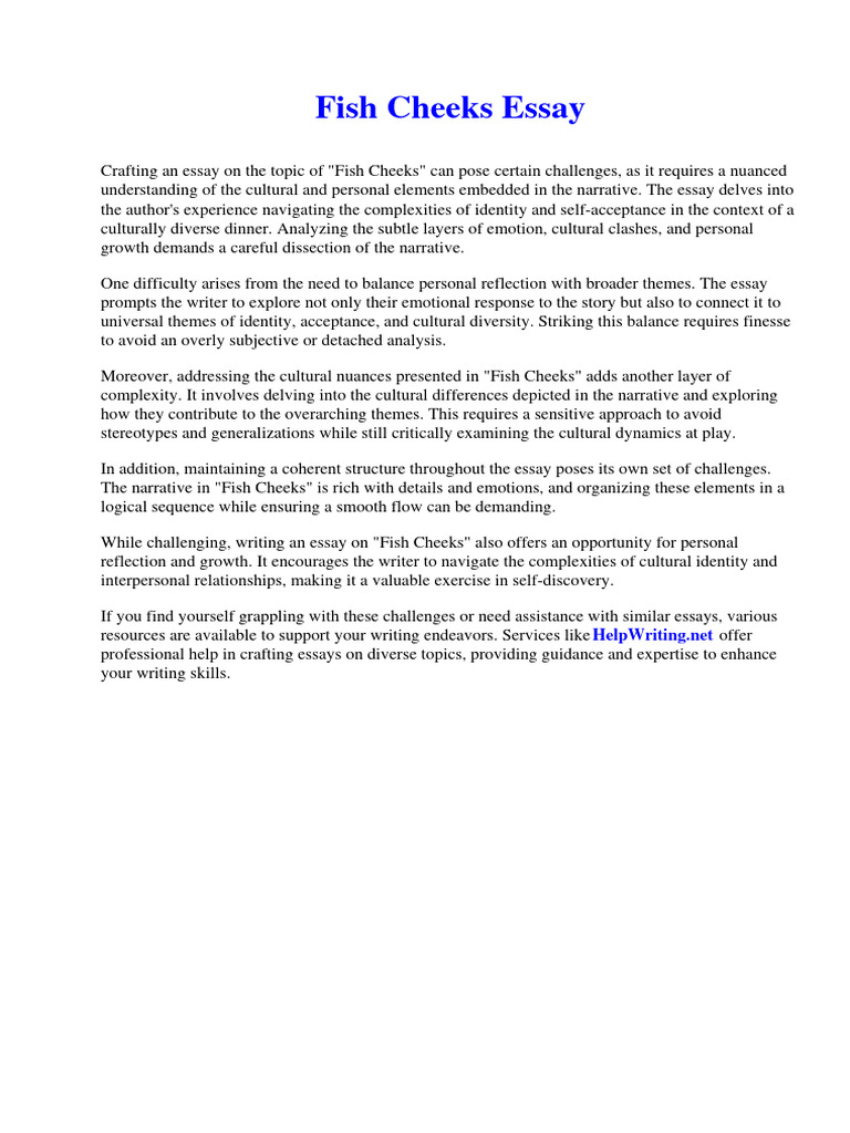 Fish Cheeks Essay | PDF | Natural Gas | Pipeline Transport