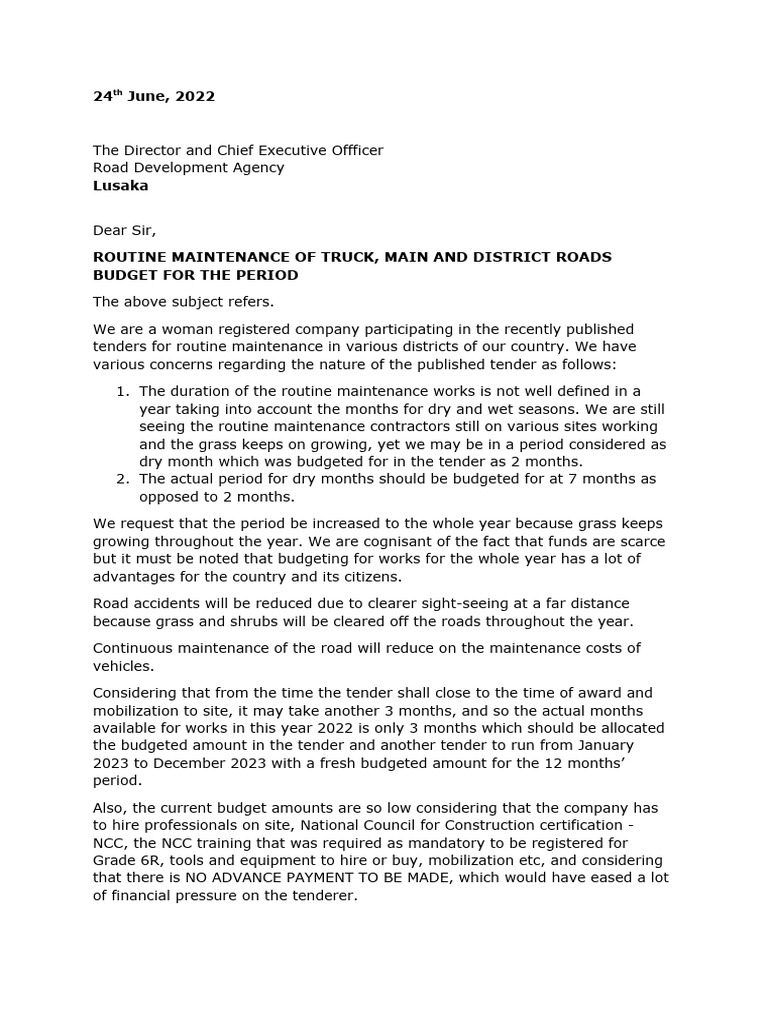 Year-Round Road Maintenance Budget Proposal | PDF | Economies
