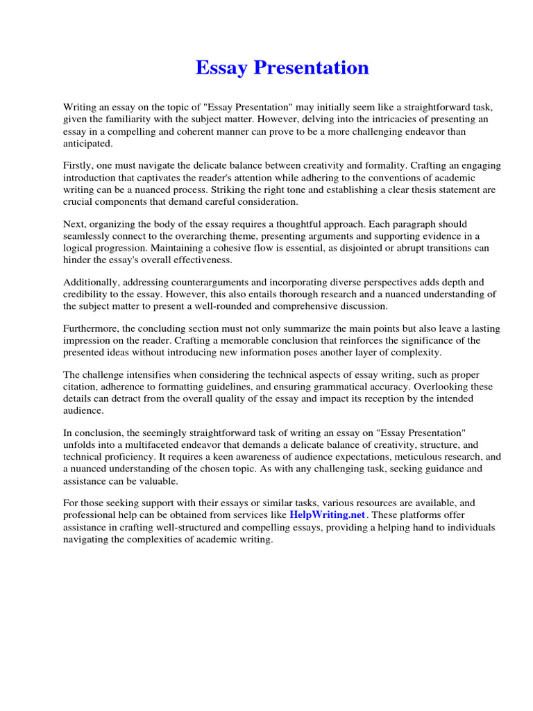 Essay Presentation | PDF | Essays | People For The Ethical Treatment Of ...