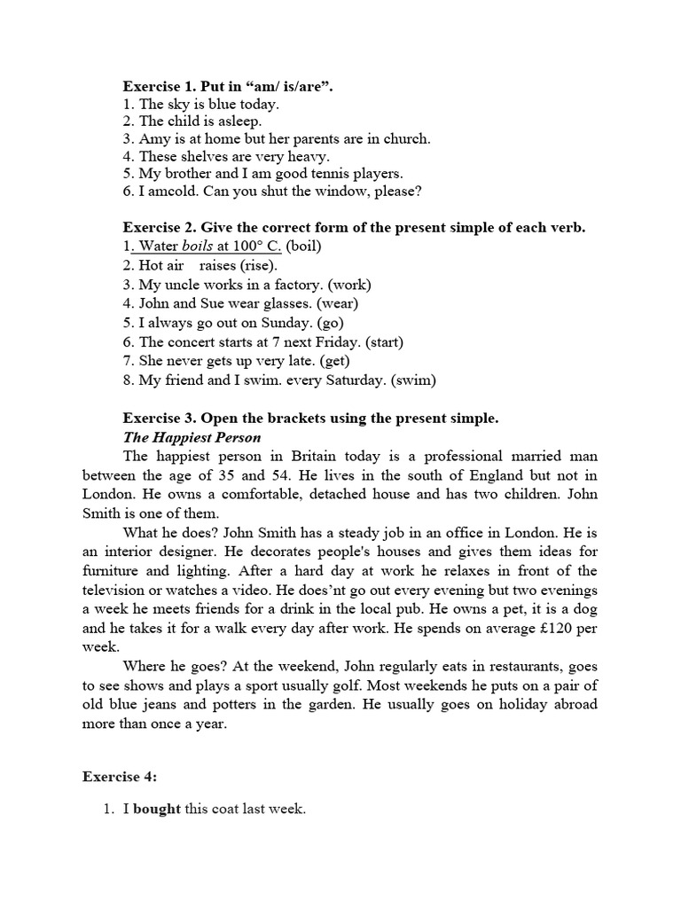 English Exercise | PDF