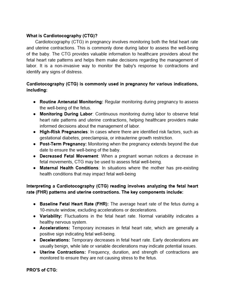 Cardiotocography (CTG) | PDF | Fetus | Childbirth
