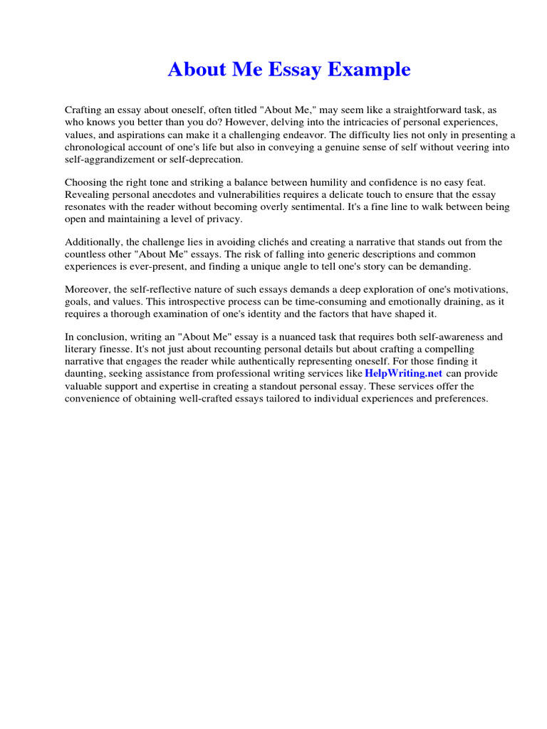 About Me Essay Example | PDF | Racism | Discrimination & Race Relations