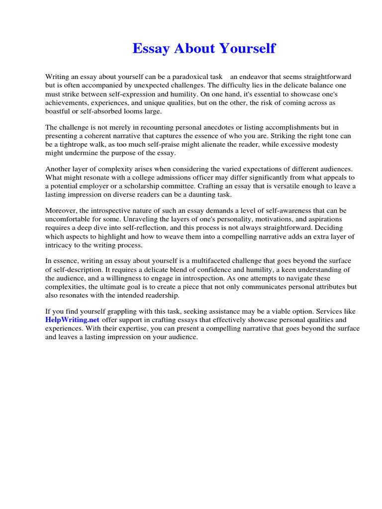 Essay About Yourself | PDF | Universe | Big Bang