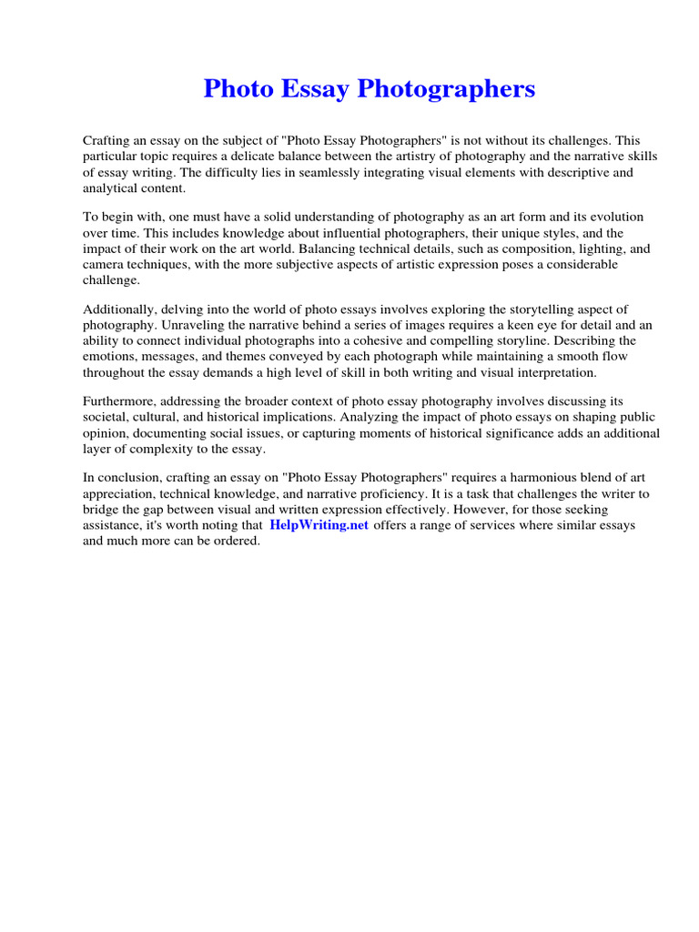 Photo Essay Photographers | PDF | Database Index | Essays