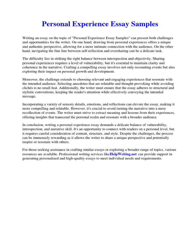 Personal Essay Writing Guide | PDF | Positivism | Learning Styles
