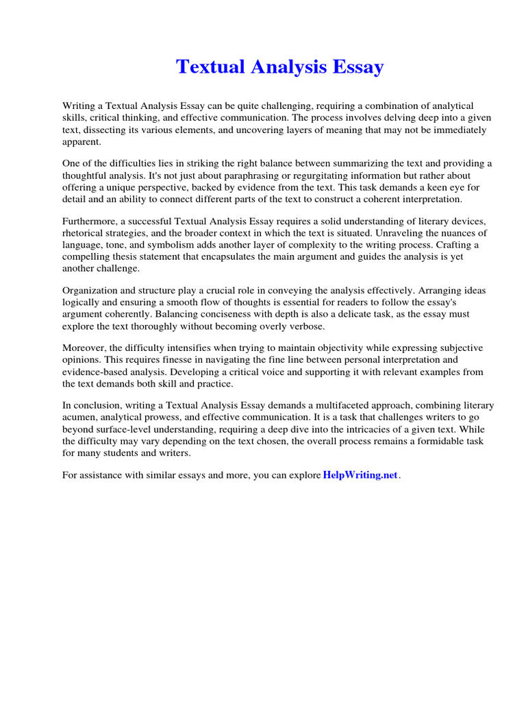 Textual Analysis Essay | PDF | American Recovery And Reinvestment Act ...