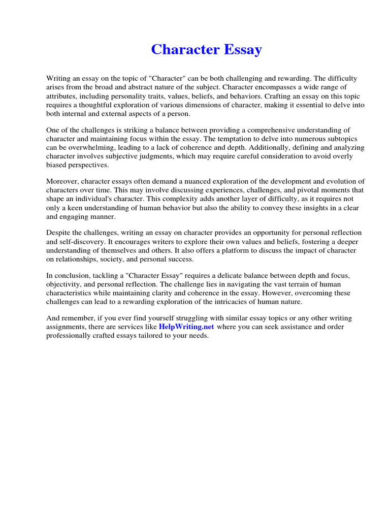 Character Essay | PDF | Computer Network