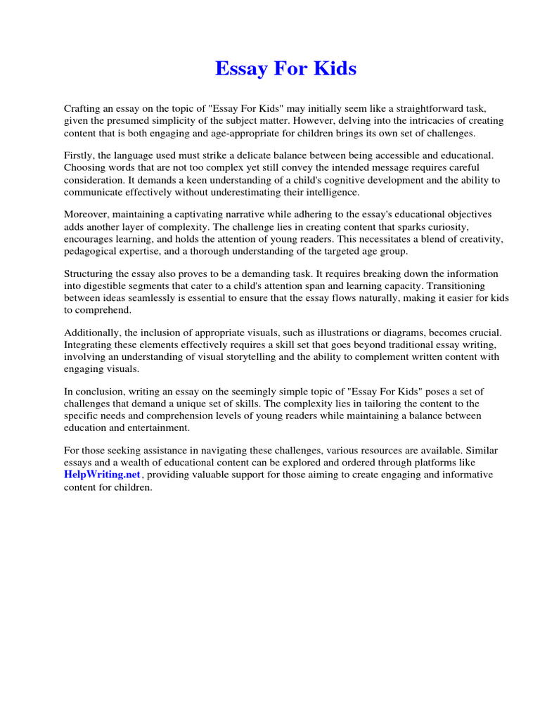 Essay For Kids | PDF | Essays | Rebellions
