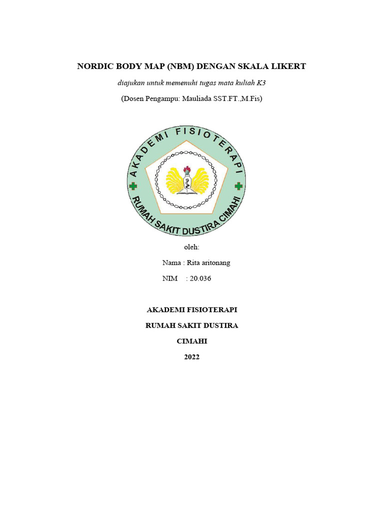 Kuesioner Nordic Body Map untuk MSDs | PDF