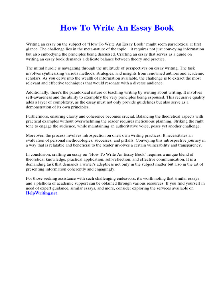 How To Write An Essay Book | PDF | Securities (Finance) | U.S ...