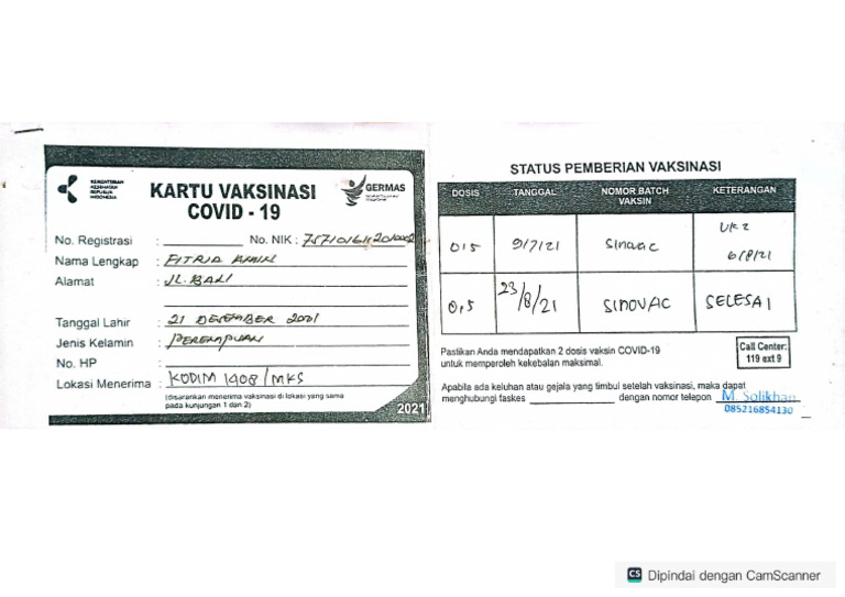Kartu Vaksin Booster Pdf