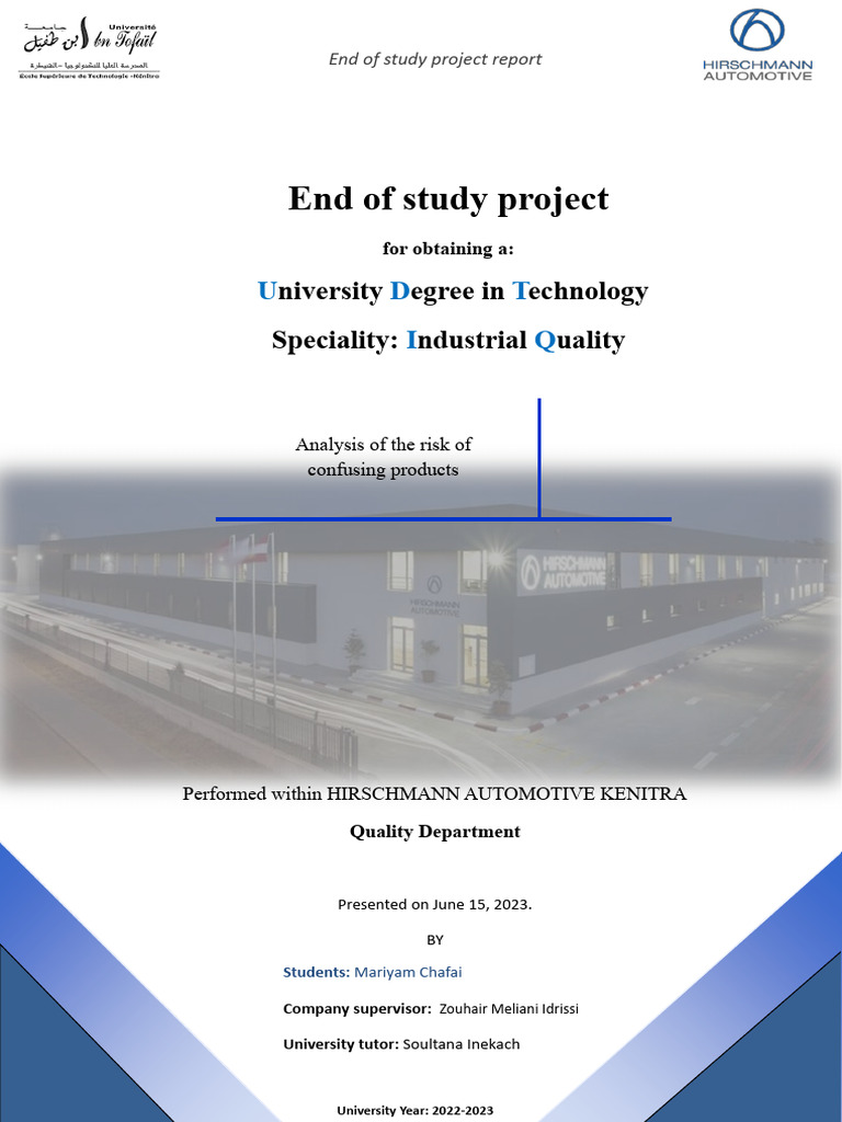 End of Study Project | PDF | Six Sigma | Electrical Connector