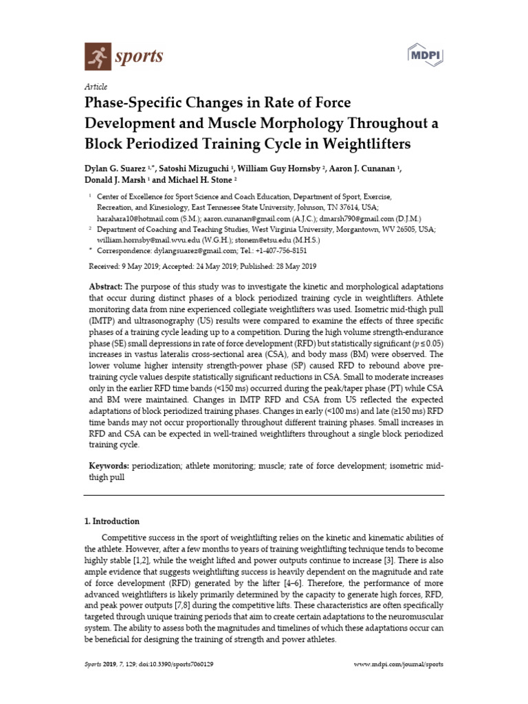 Phase-Specific Changes in Rate of Force Development and Muscle ...