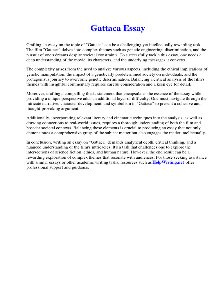 Gattaca Essay | PDF | Uranium | Radioactive Decay