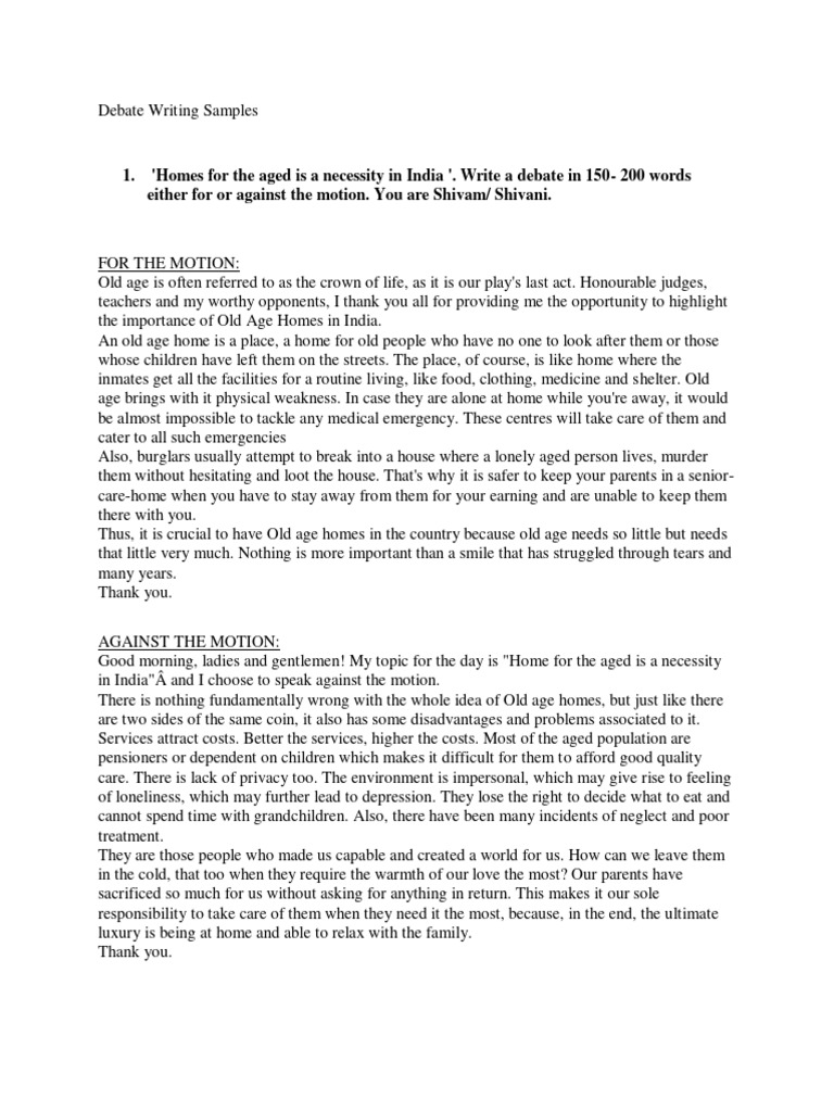 Debate Writing Samples | PDF | Human Capital Flight | Economies