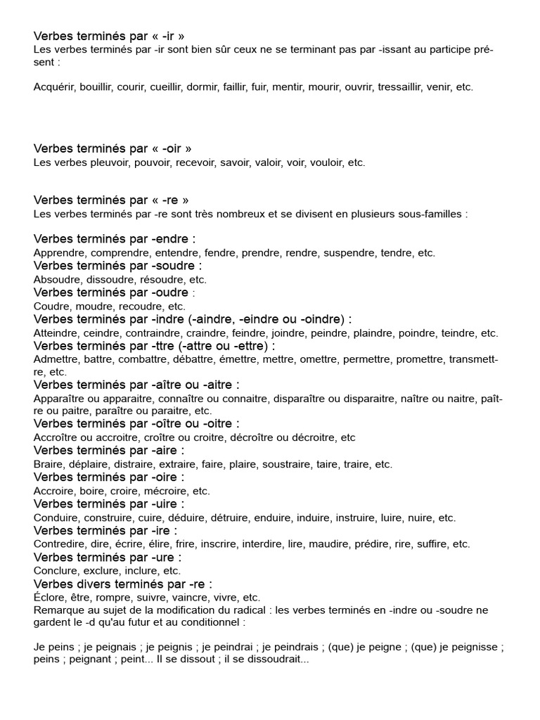 Verbes Du Troisieme Groupe | PDF