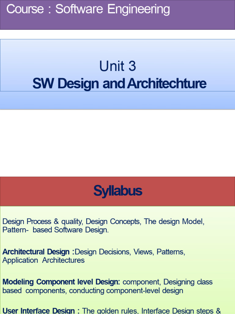 Se-Unit-Iii and IV | PDF | Component Based Software Engineering | Model ...