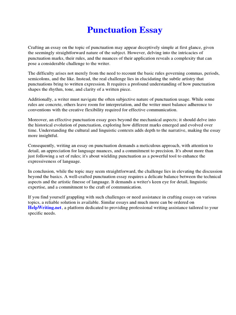 Punctuation Essay | PDF