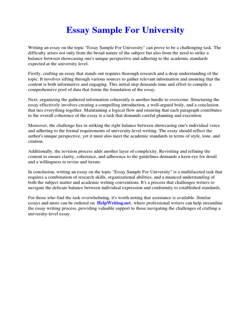 Essay Sample For University | PDF | Essays | Imperialism