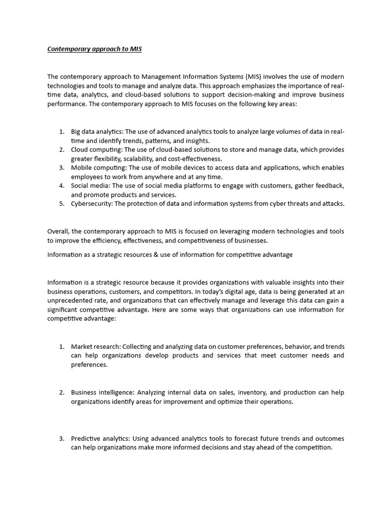 MIS | PDF | Databases | Data Warehouse