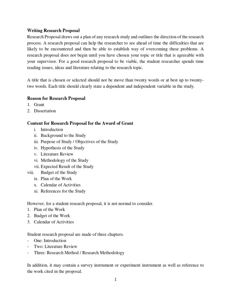 Writing Research Proposal | PDF